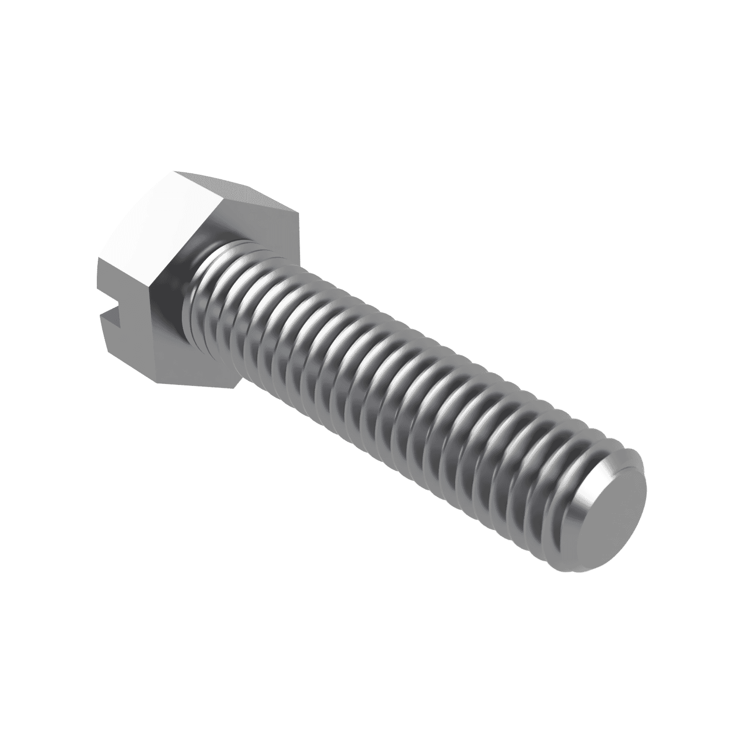 M6 x 18mm Slotted Hex Head Screw DIN 933SZ A2 70 Stainless Steel